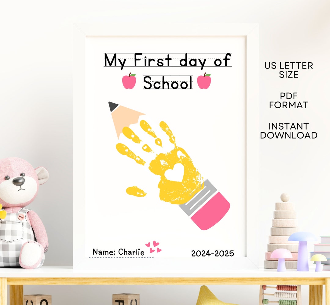 First Day of School Handprint Craft Photo Back to School Printable ...