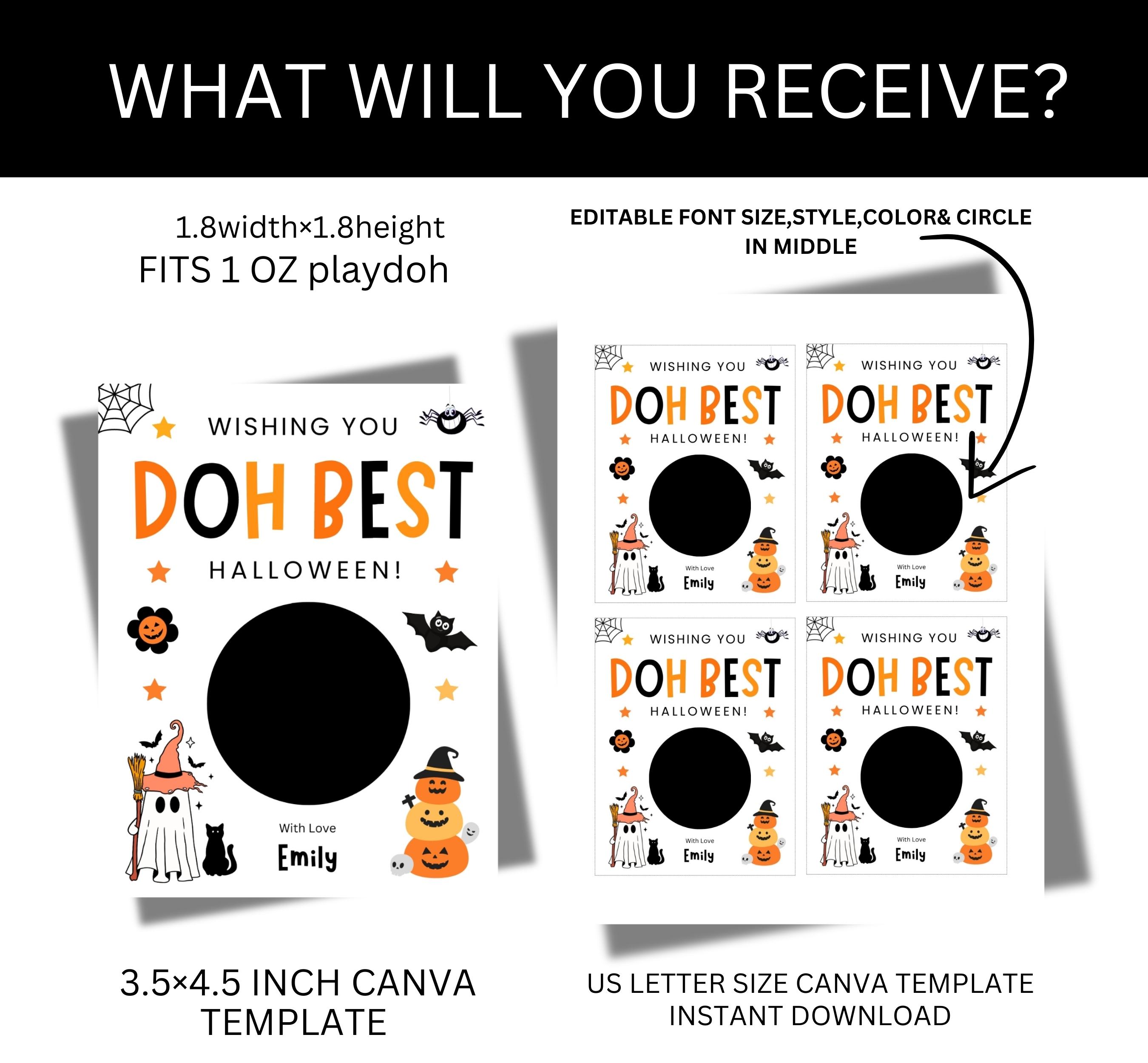 Halloween Play Doh Card Template, Printable Wishing You Doh Best ...