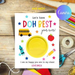 Back to School Play Dough Card Template, Printable Won-doh-ful School ...