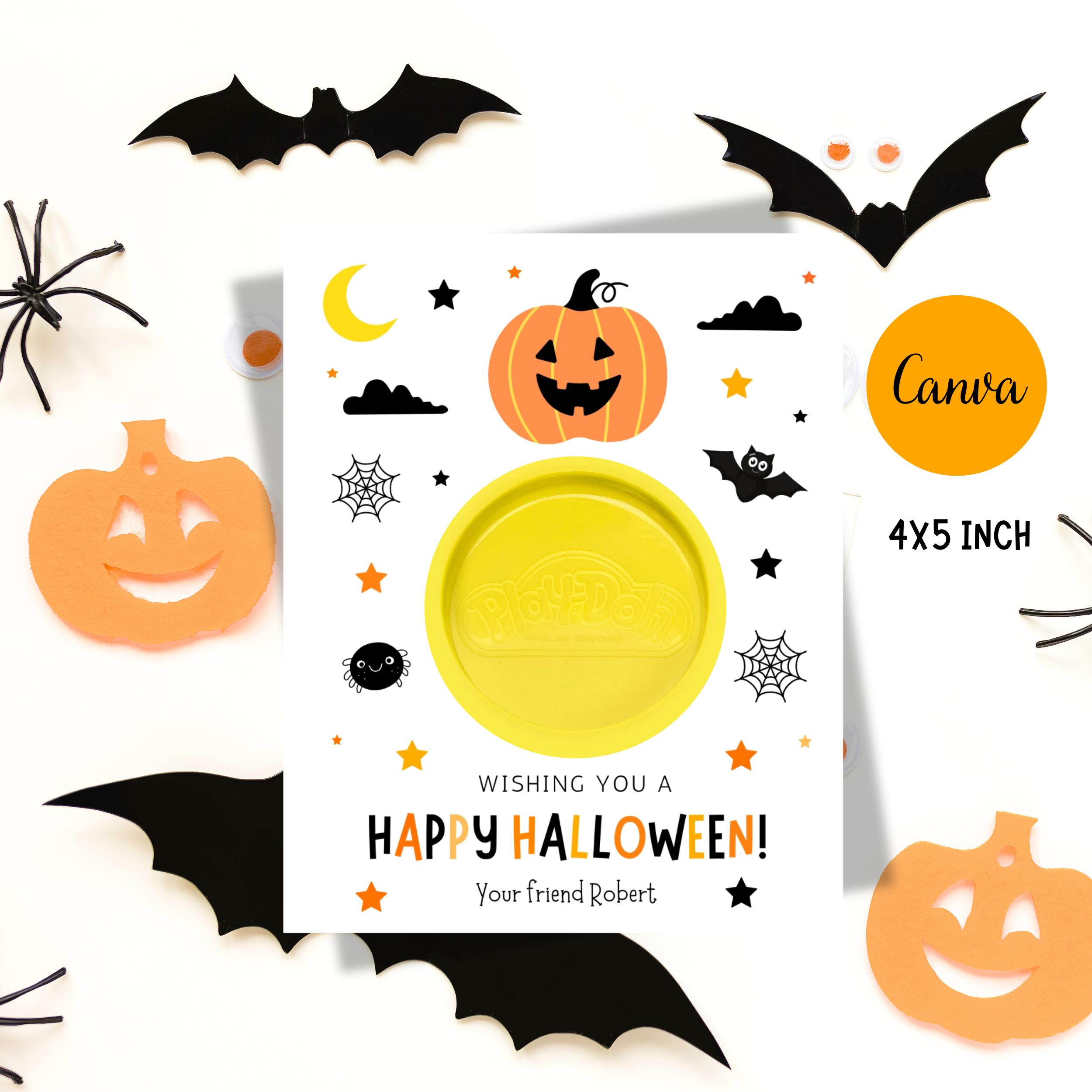 Halloween Play Doh Card Template, Printable Wishing You Doh Best ...