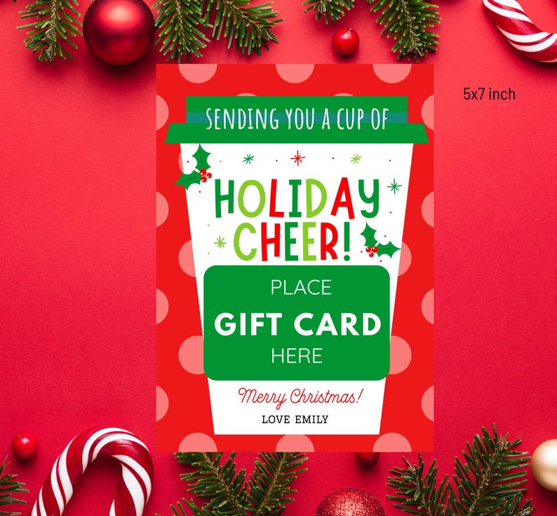 Christmas Coffee Gift Card Holder Printable Coffee Lover Gift Teacher ...