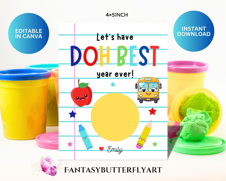 Back to School Play Doh Cards | First Stay of School Gift | Back to ...