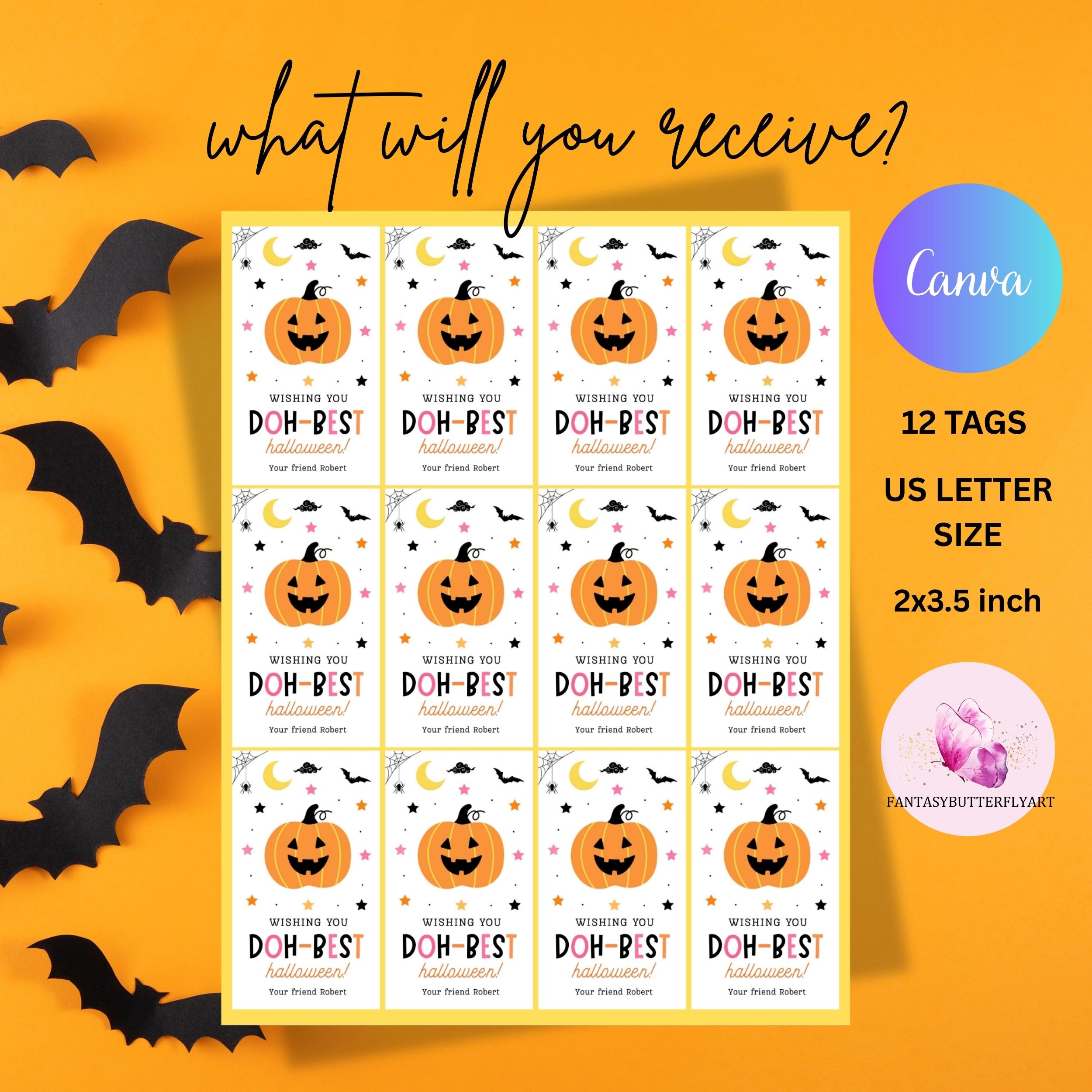 Printable Halloween Play Doh Tag, Non Candy Trick or Treat Favor Tag ...