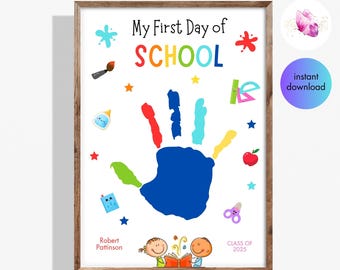 First Day of School Handprint Art: Keepsake Craft (digital Download ...