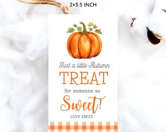 Fall Treat for Someone Sweet Square Favor Tag Template, Printable ...