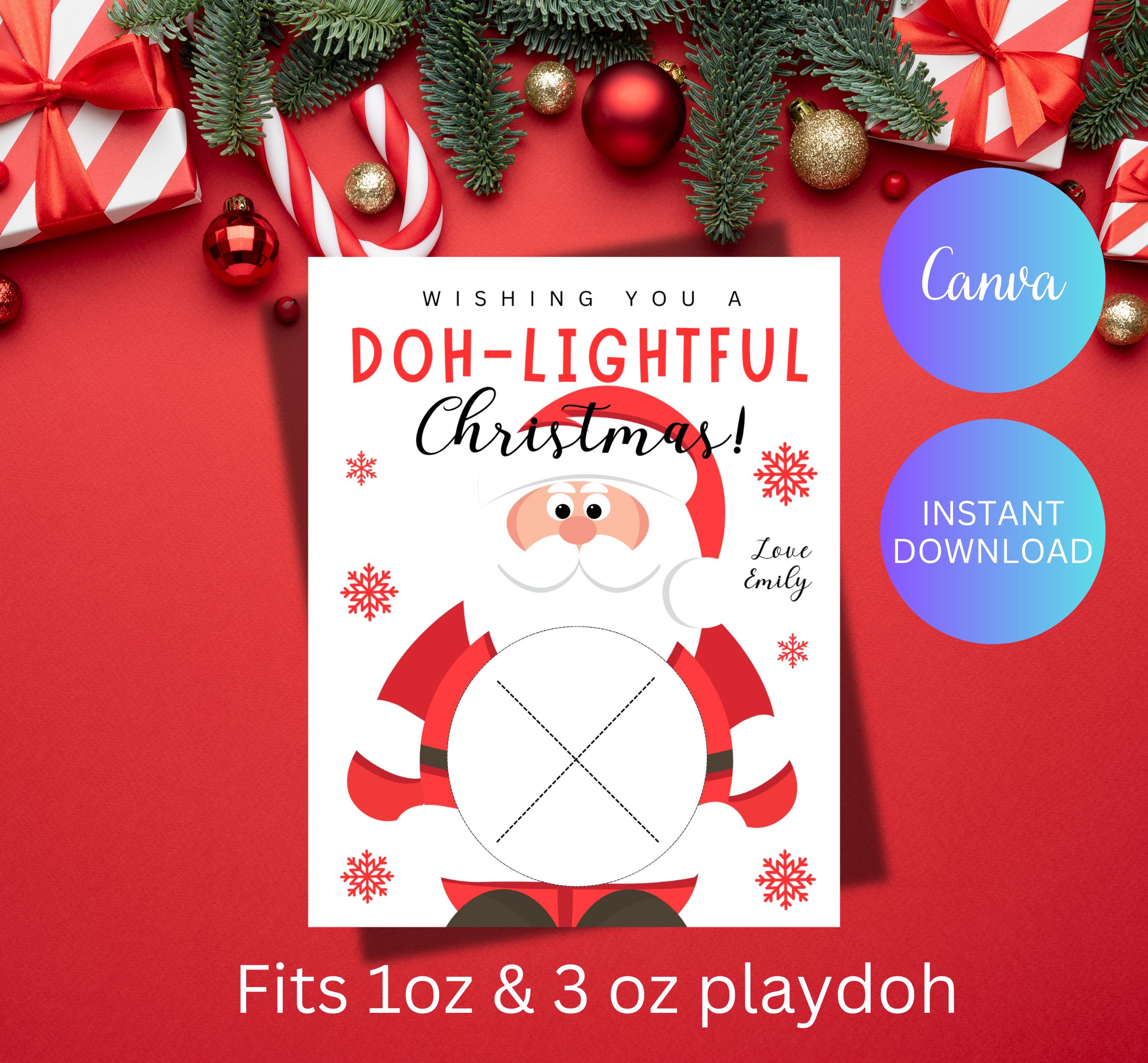 Christmas Play Doh Card Template, Printable Wishing You A Doh-lightful ...