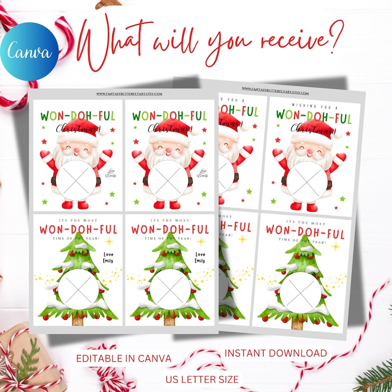 Christmas Play Doh Card Template, Printable Wishing You A Doh-lightful ...