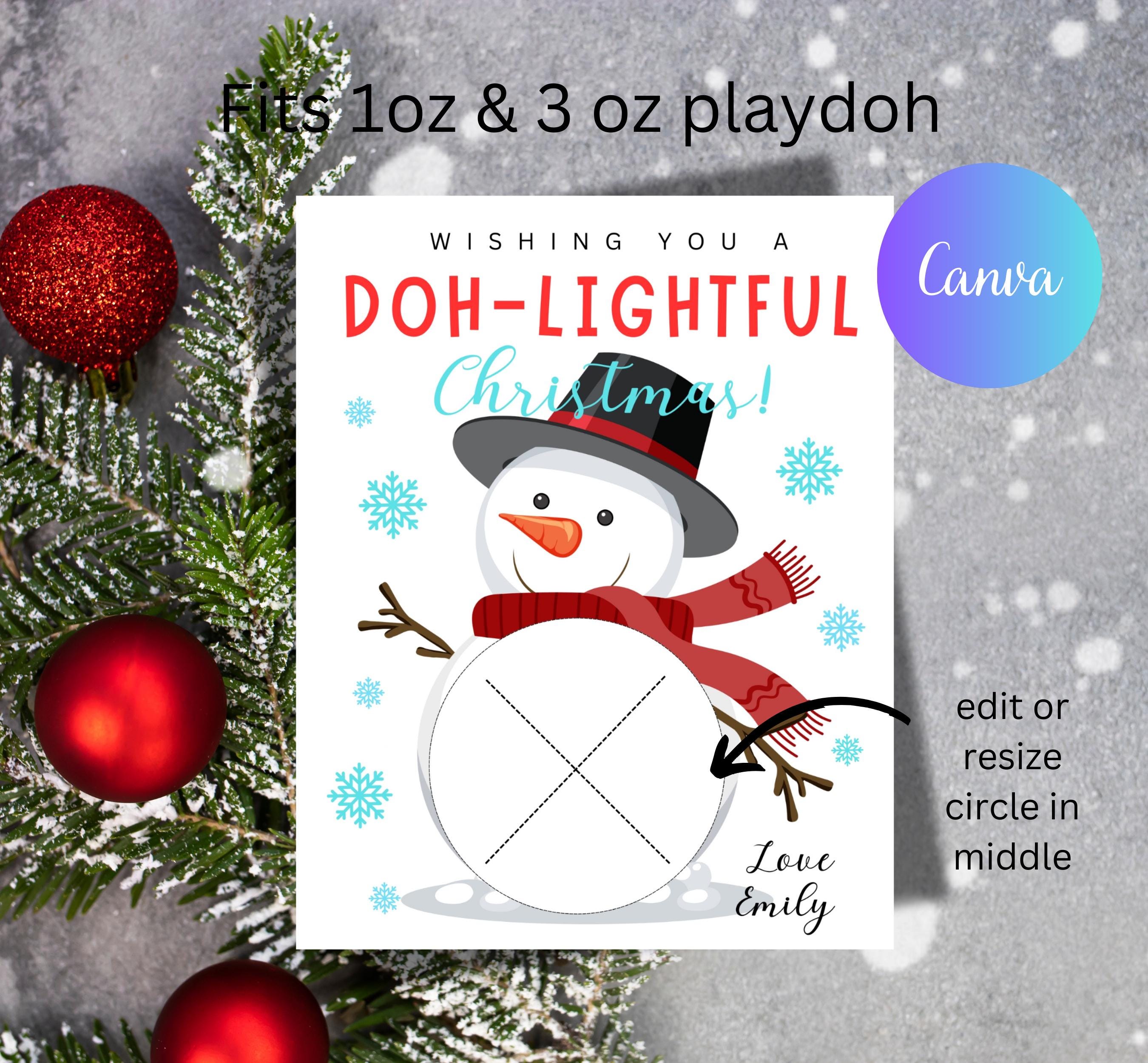 Christmas Play Doh Card Template, Printable Wishing You A Doh-lightful ...