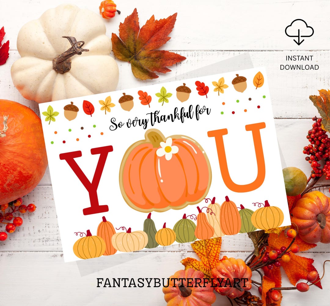 Printable Thanksgiving Cookie Card, Fall Treat Tag Instant Download ...
