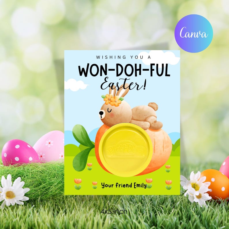 Easter Play Dough Card Template, Printable Egg-cellent Easter Egg ...