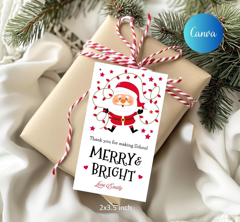 School Christmas Gift Tag Printable Thanks for Making School Merry and ...