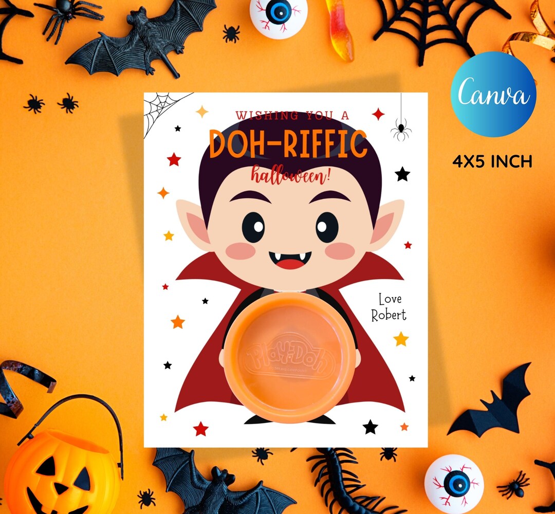 Halloween Play Doh Card Template, Printable Wishing You Doh Best ...