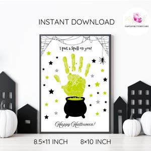 PRINTABLE Halloween Handprint Art, Boo Handprint Fall Art Craft ...