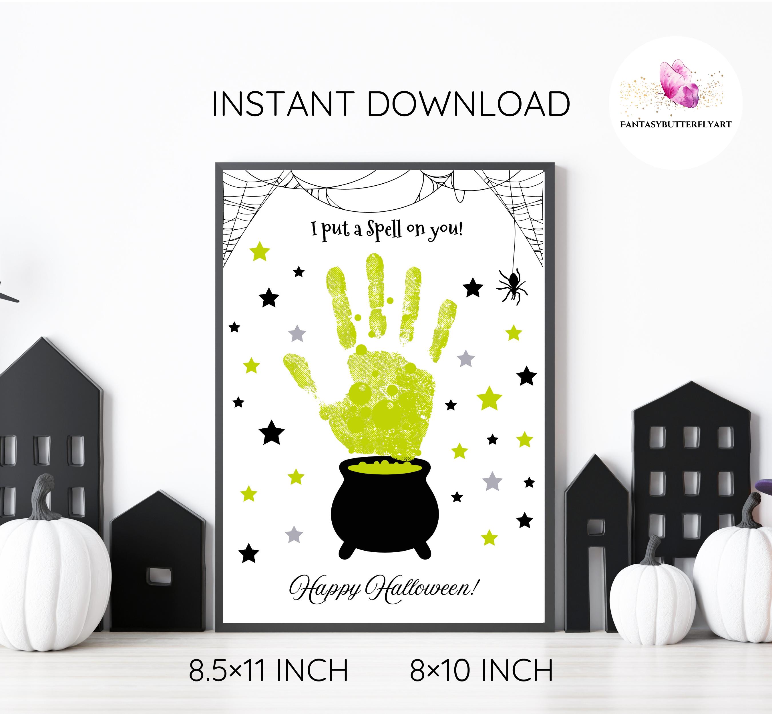 PRINTABLE Halloween Handprint Art, Boo Handprint Fall Art Craft ...