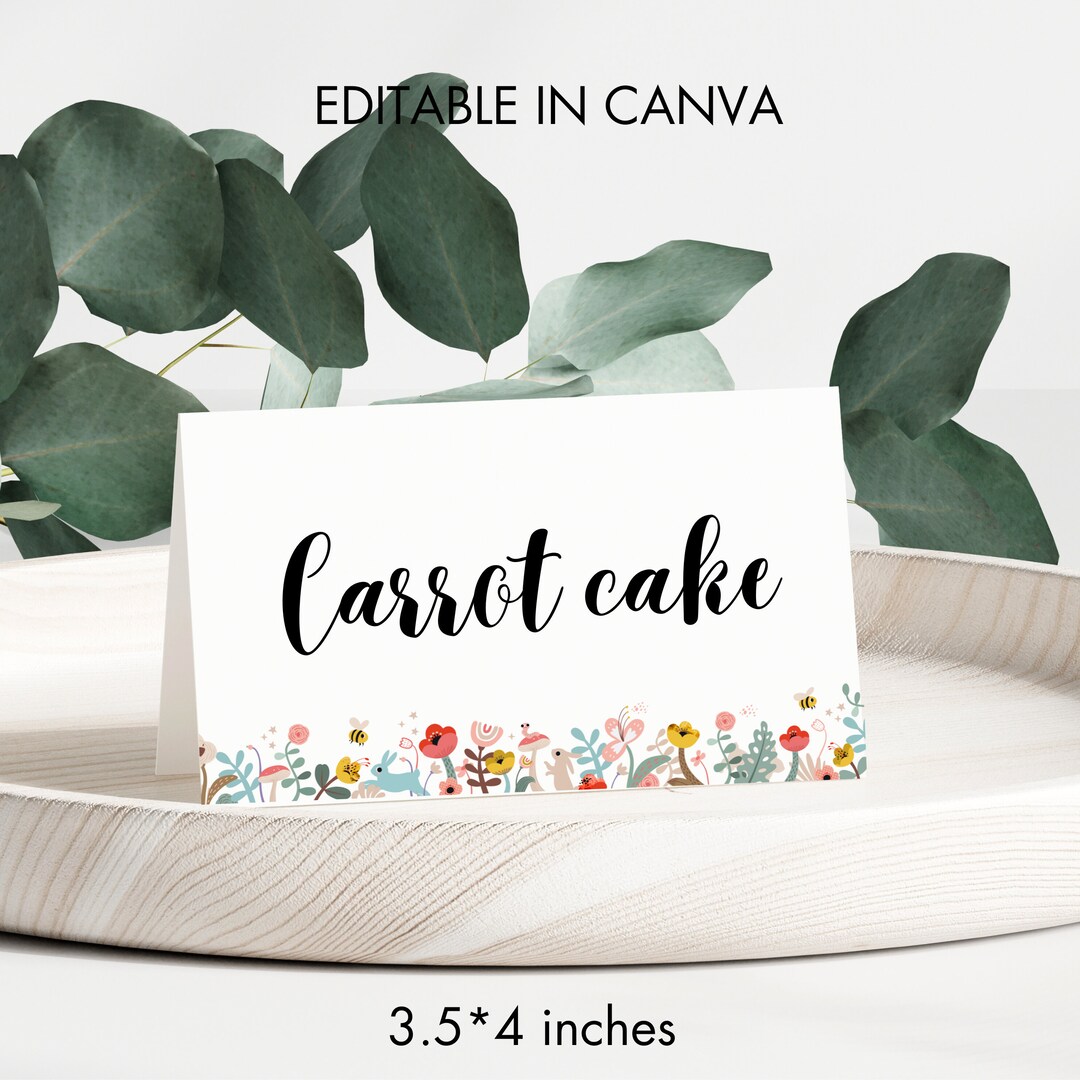 Easter Bunnies Food Label Template, Printable Buffet Tent Cards, Easter ...