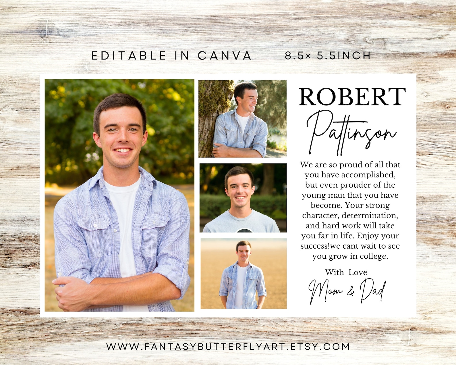 Senior Recognition Ad, Half Page Yearbook Ad Template, Graduation ...