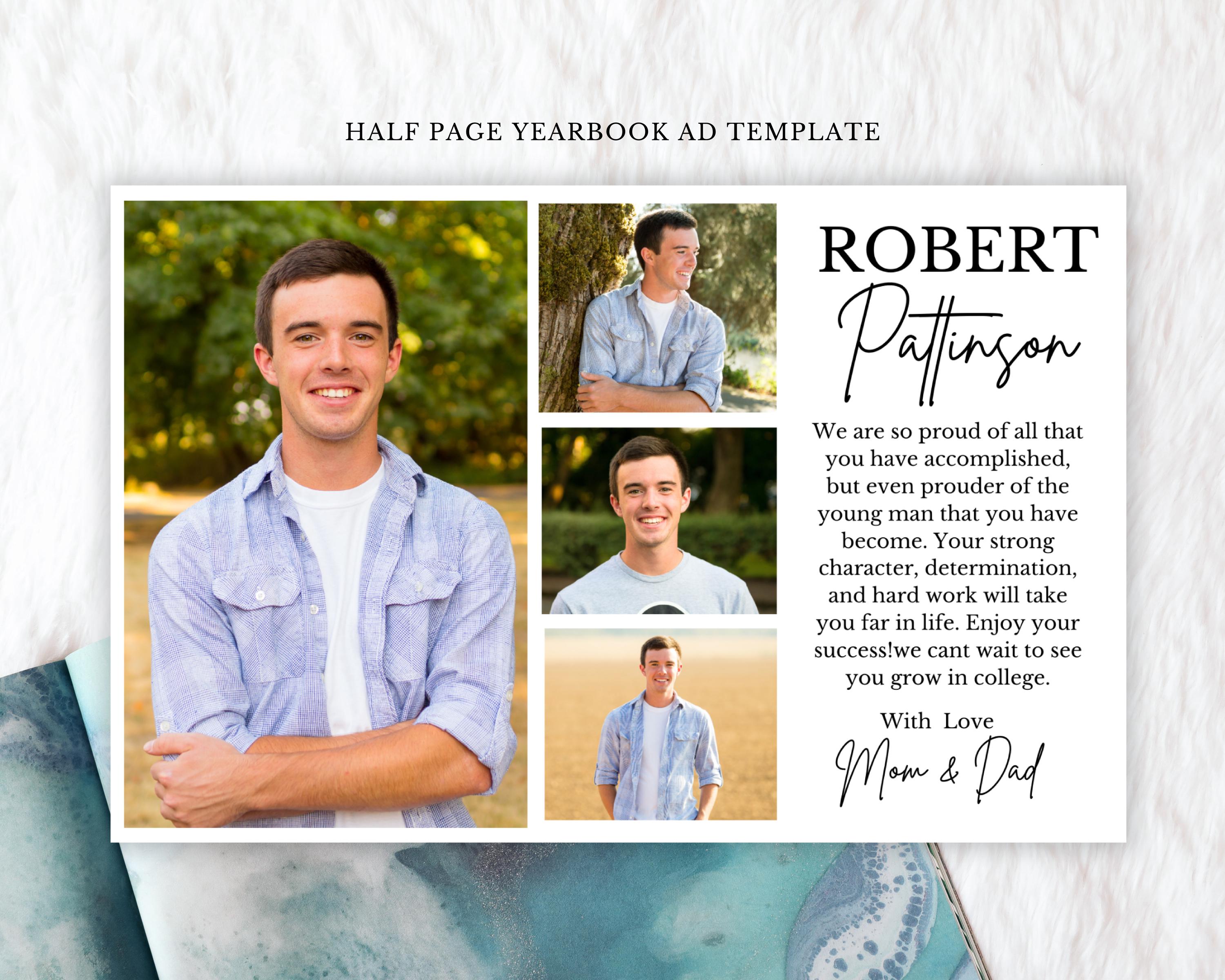 Full, Half & Quarter Page Yearbook Ad Canva Editable Template, Diy ...