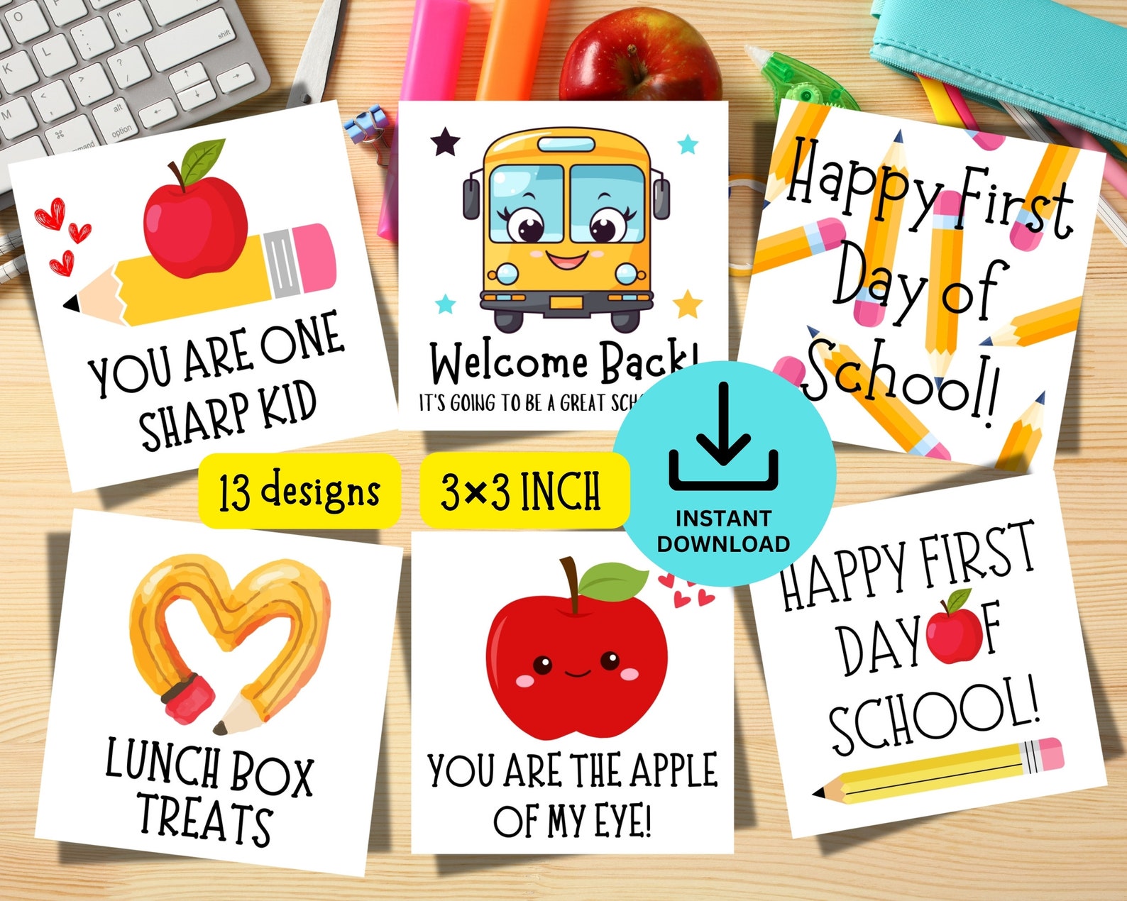 Back to School Lunch Box Notes Printable School Lunch Nox Notes Instant ...