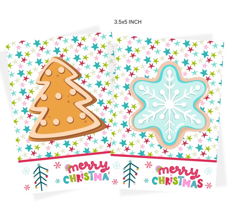 Printable Christmas Cookie Card Holiday Baking Git Tag Cookie Exchange ...