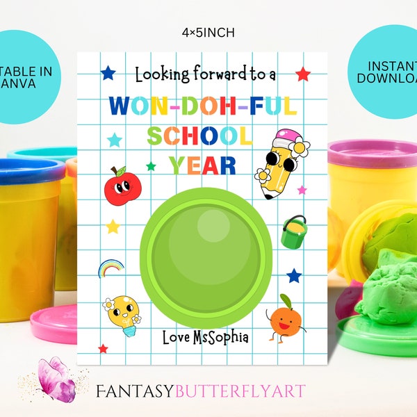 School Year Playdoh Card - Etsy