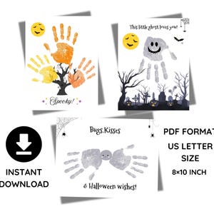 PRINTABLE Halloween Handprint Art, Boo Handprint Fall Art Craft ...