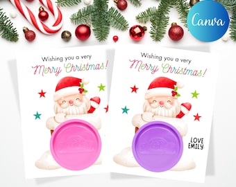 Christmas Reindeer Play Doh Card Template, Printable Wishing You A Doh ...