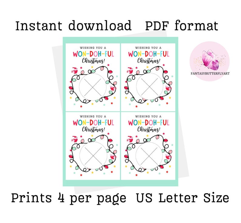 Christmas Lights Play Doh Card Template Printable Wishing You A Doh ...