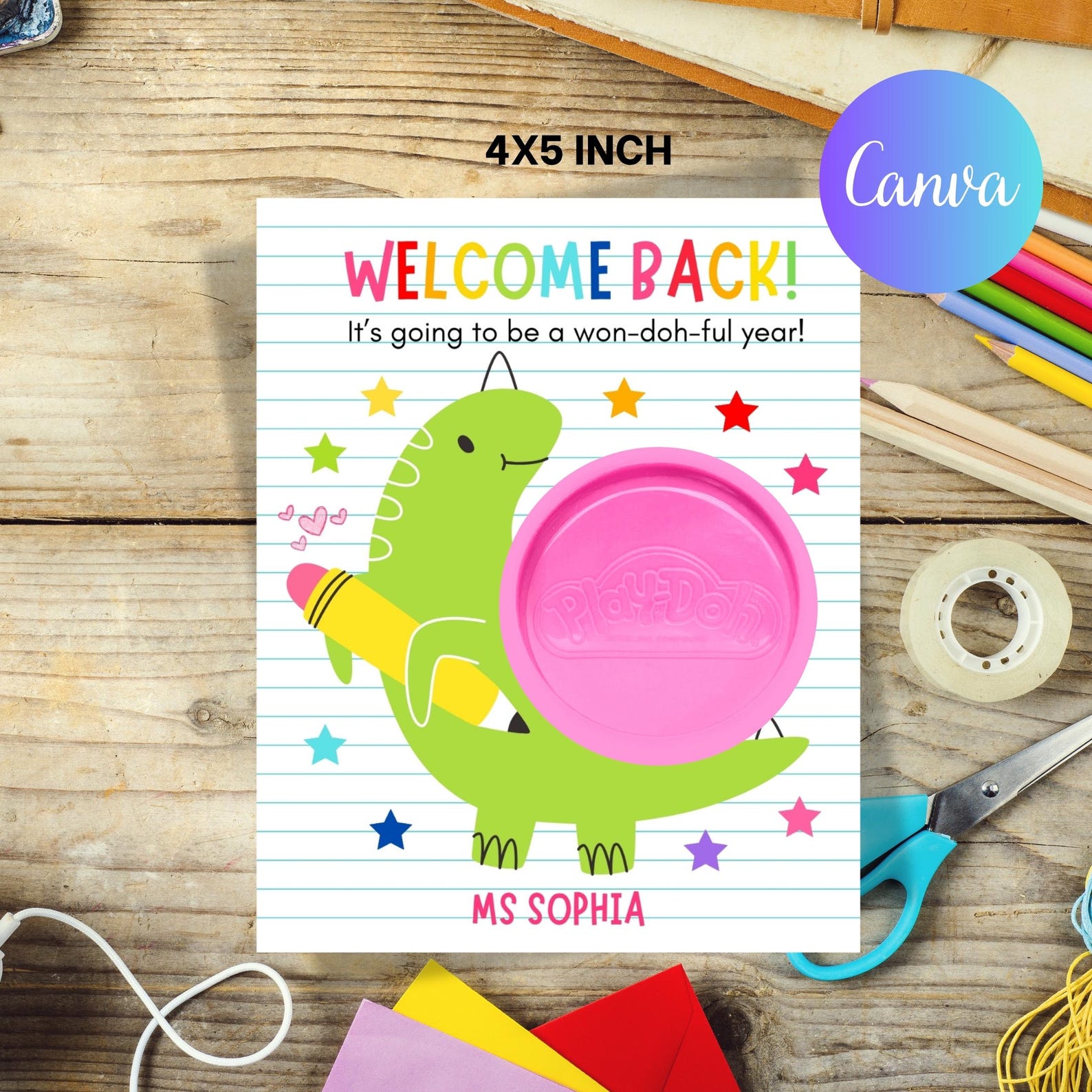 Back to School Play Doh Cards First Stay of School Gift Back to School ...