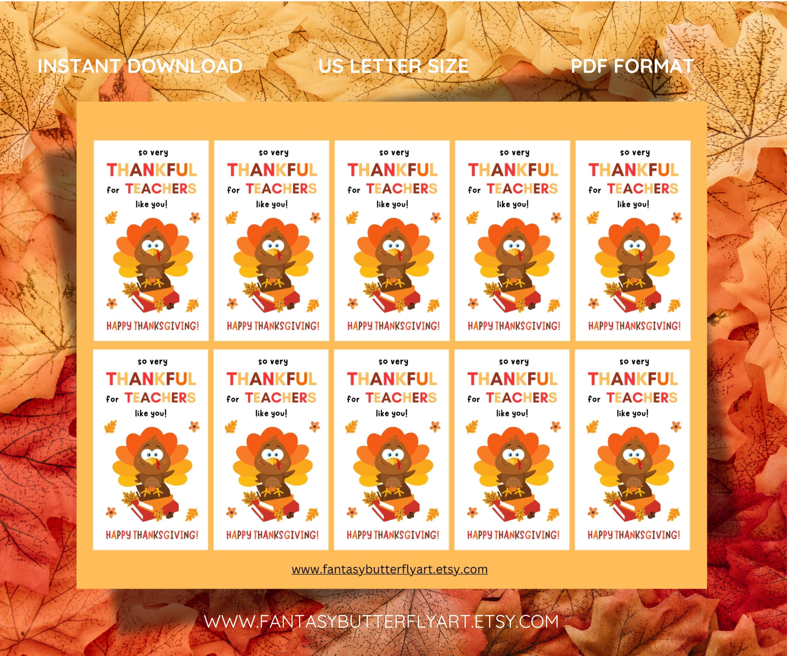 Editable Thanksgiving Gift Tag Printable Teacher Appreciation ...