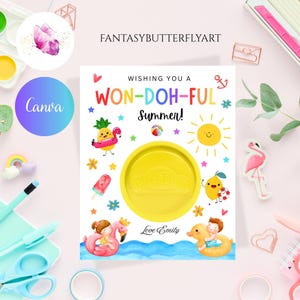 Summer Play Dough Card Template, Printable Have A Won-doh-ful Summer ...