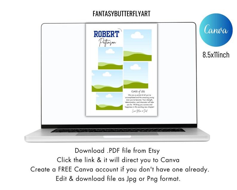 Editable Graduation Yearbook Ad Template Canva Full Half Quarter Page ...