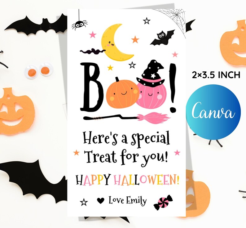 Halloween Printable Tag Pink Halloween Boo Tag Halloween Party Favor ...