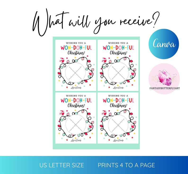 Christmas Lights Play Doh Card Template Printable Wishing You A Doh ...