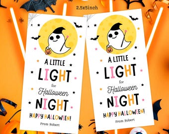 Halloween Glow Stick Tags, A Little Light for Halloween Night ...