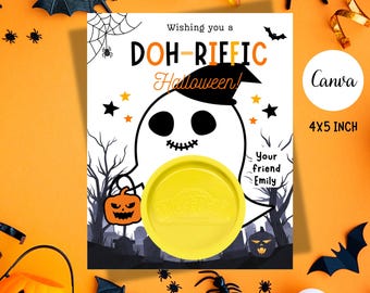 Halloween Play Doh Card Template, Printable Wishing You Doh Best ...