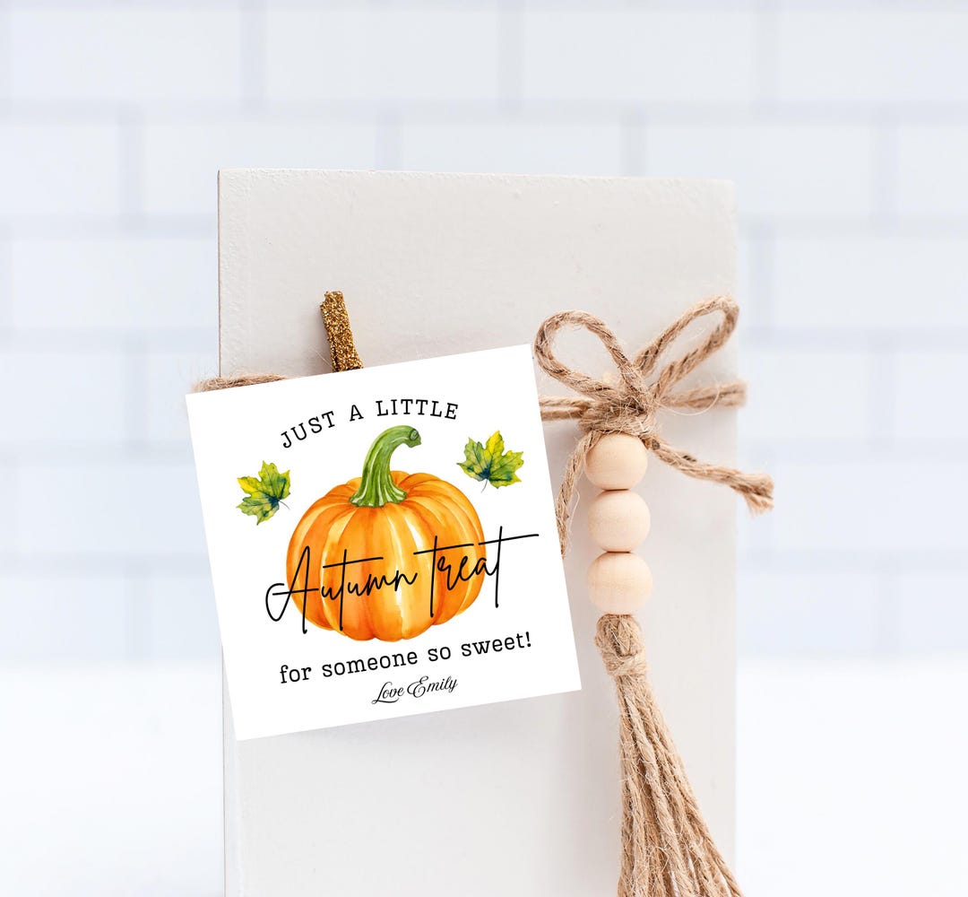 Fall Treat for Someone Sweet Square Favor Tag Template, Printable ...