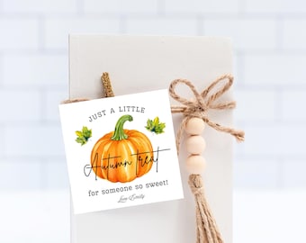 Fall Treat for Someone Sweet Square Favor Tag Template, Printable ...