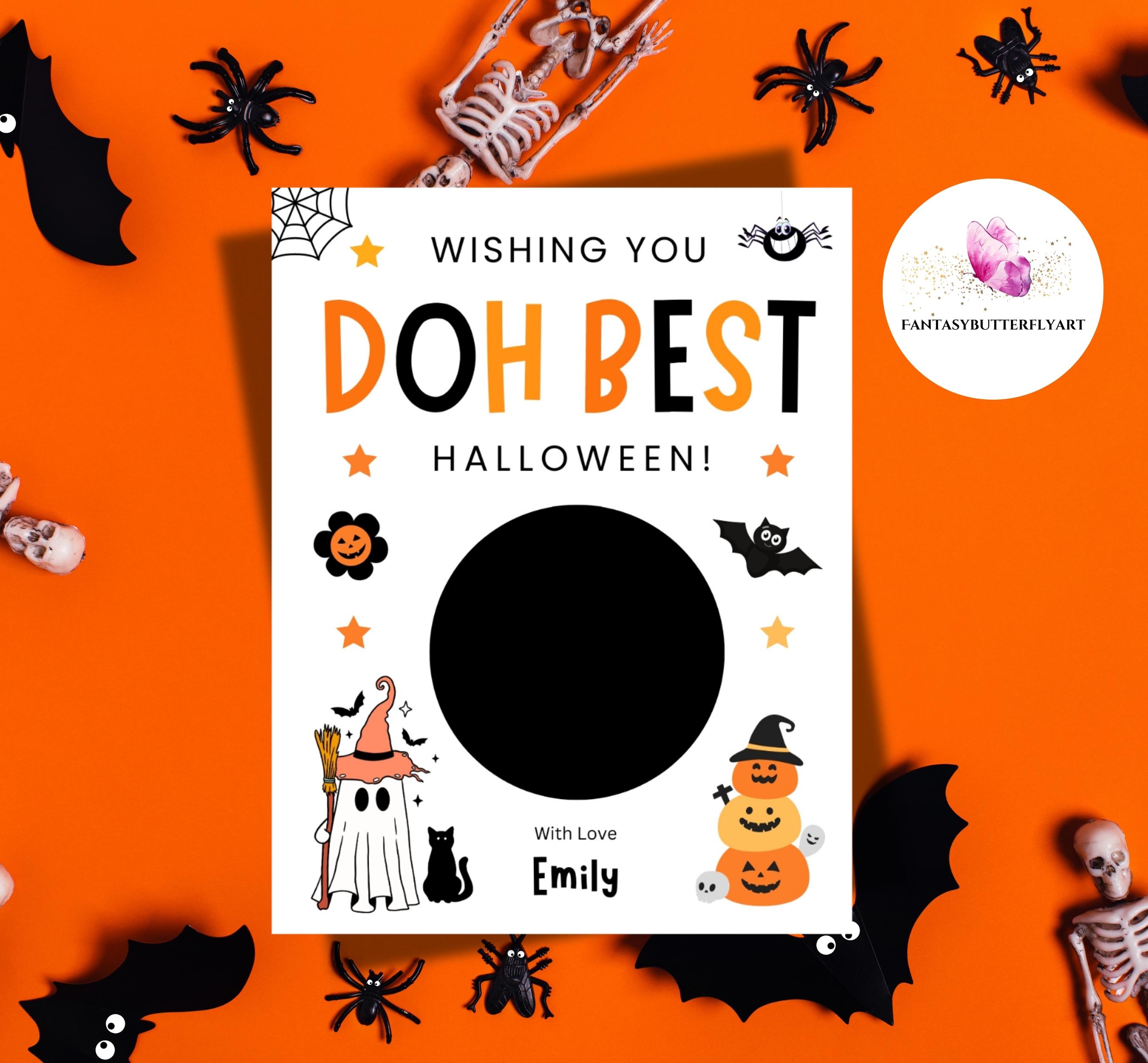 Halloween Play Doh Card Template, Printable Wishing You Doh Best ...