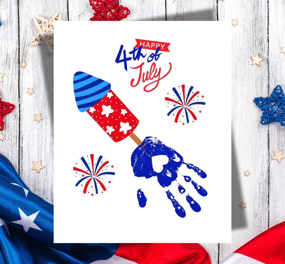 Fourth of July Handprint Craft Printable Template Summer Crafts Teacher ...