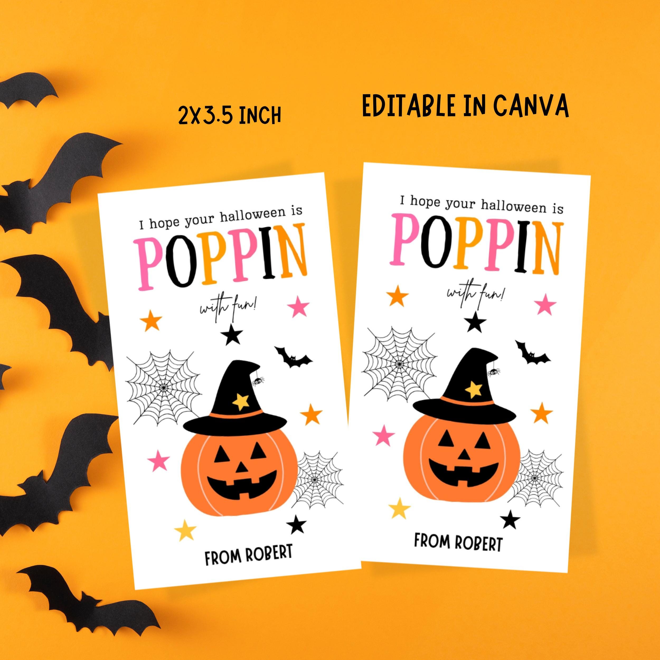 Halloween Poppin Gift Tags Cute Party Favor Tags Trick or Treat Labels ...