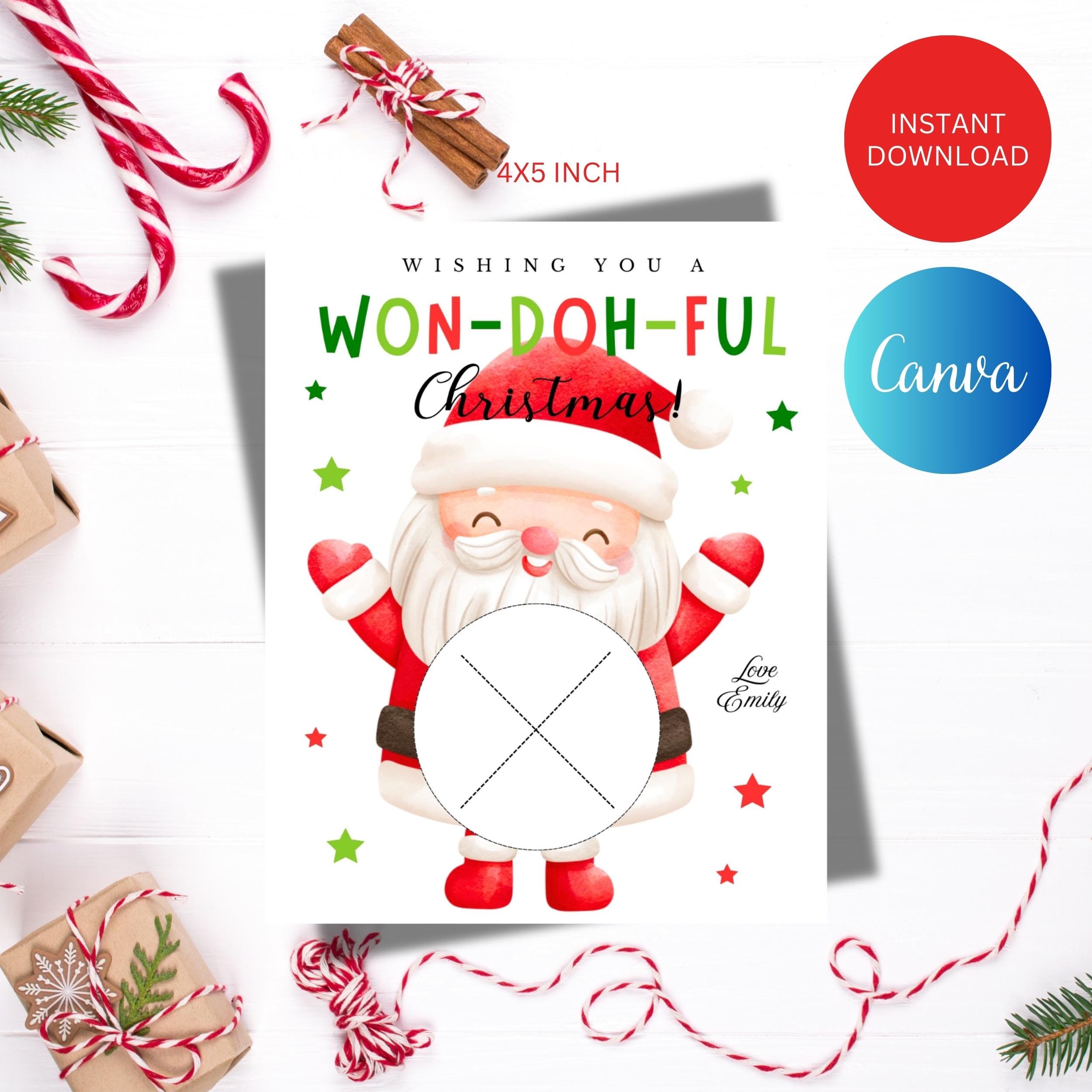 Christmas Play Doh Card Template, Printable Wishing You A Doh-lightful ...