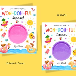 Summer Play Dough Card Template, Printable Have A Won-doh-ful Summer ...