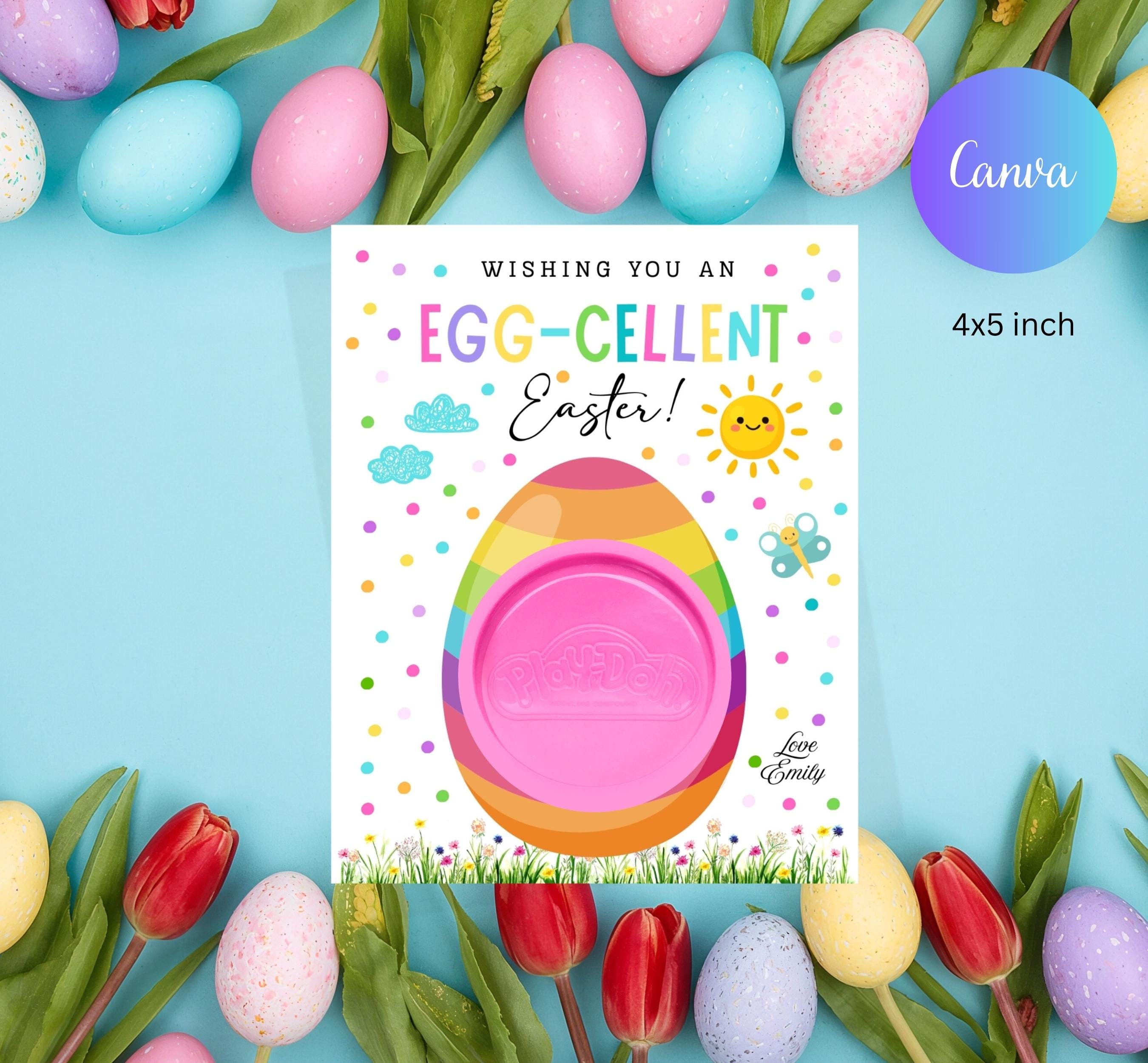 Eggcellent Easter Play Doh Card Easter Playdough Holder Printable ...