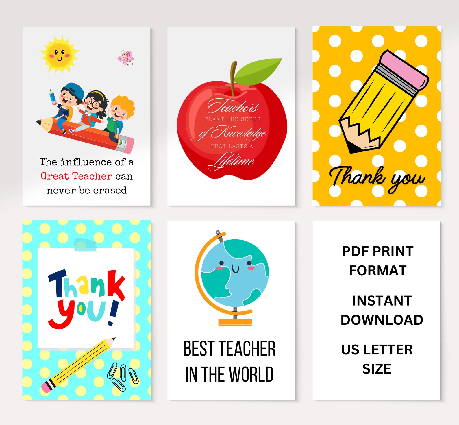 Teacher Appreciation Card Printable, Teacher Thank You Card, End of ...