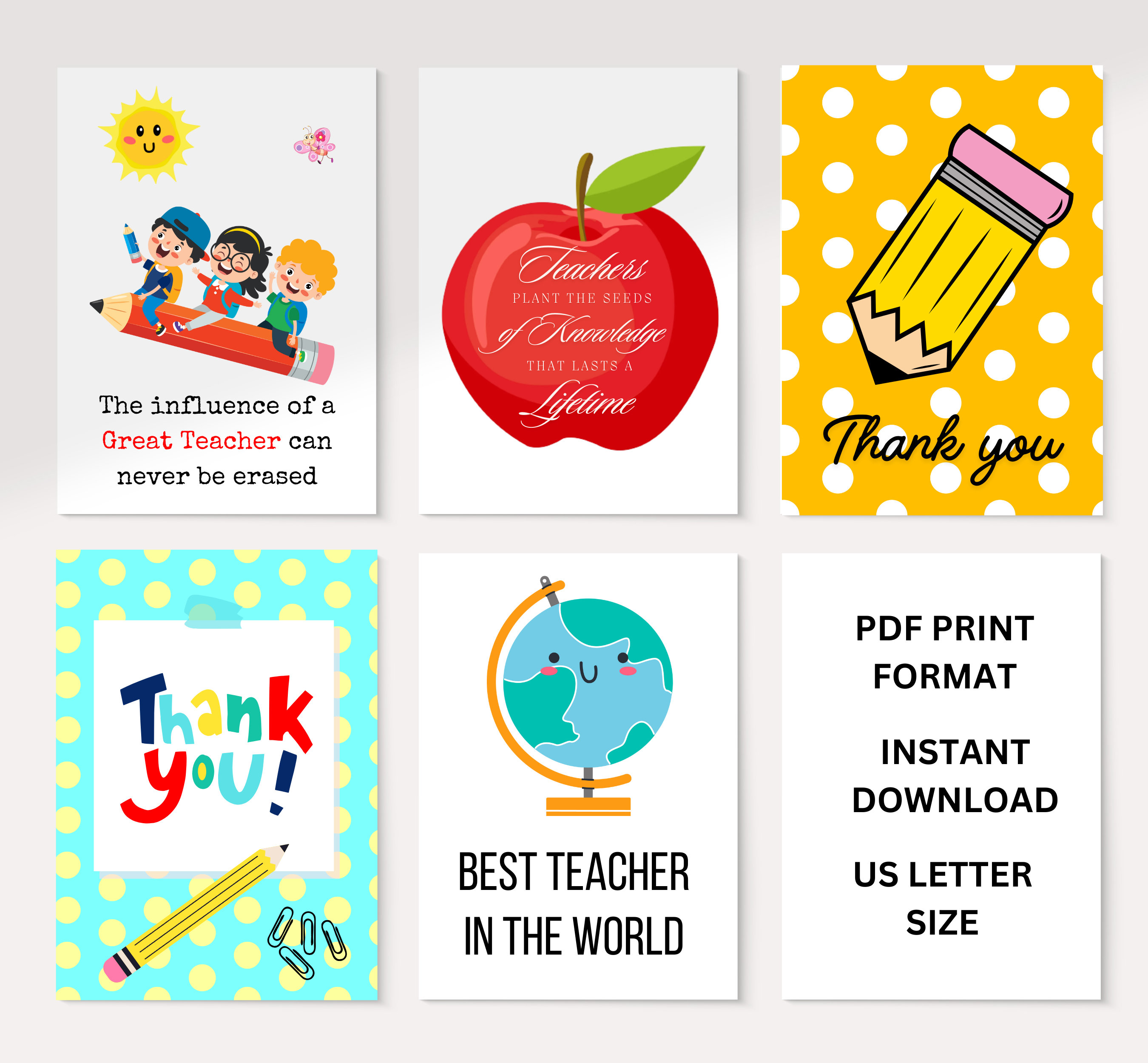 Teacher Appreciation Card Printable, Teacher Thank You Card, End of ...