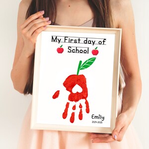 First Day of Preschool Handprint, First Day of School Handprint Craft ...