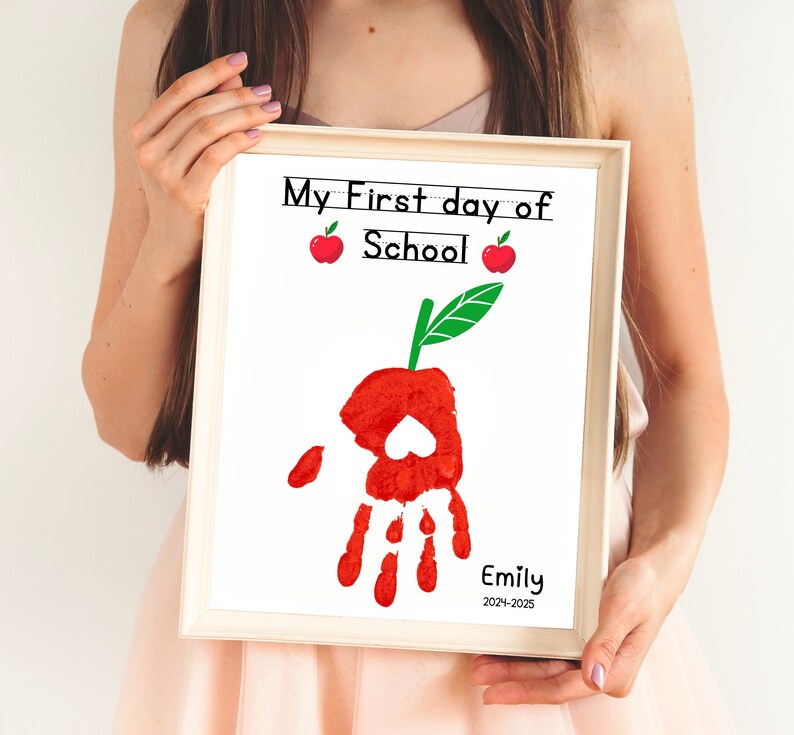 First Day of Preschool Handprint, First Day of School Handprint Craft ...