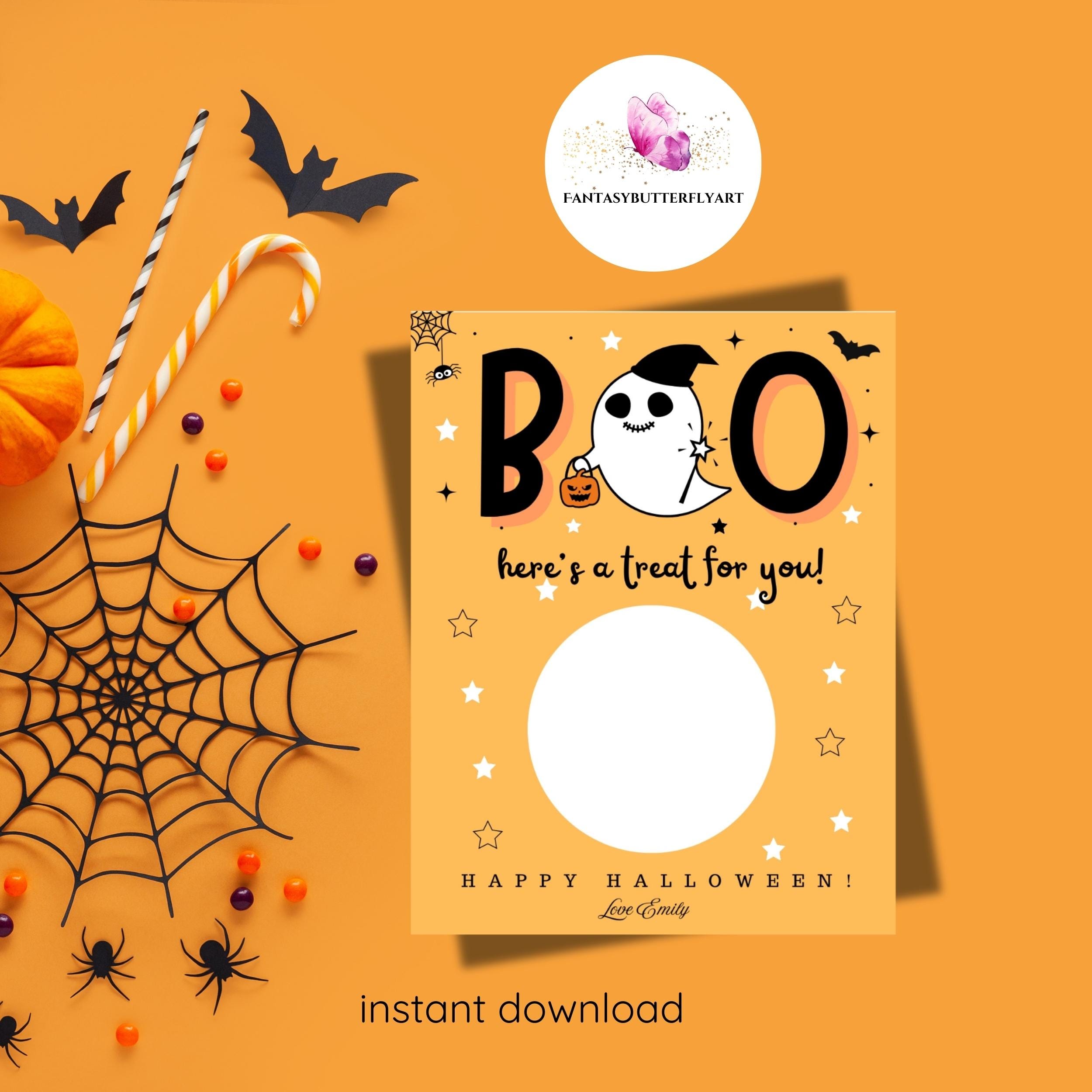 Halloween Play Doh Card Template, Printable BOO Heres a Treat for You ...