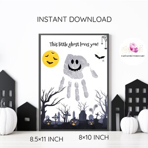 PRINTABLE Halloween Handprint Art, Boo Handprint Fall Art Craft ...