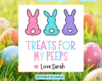 Printable Treats for My Favorite Peeps Easter Gift Tag, Instant ...